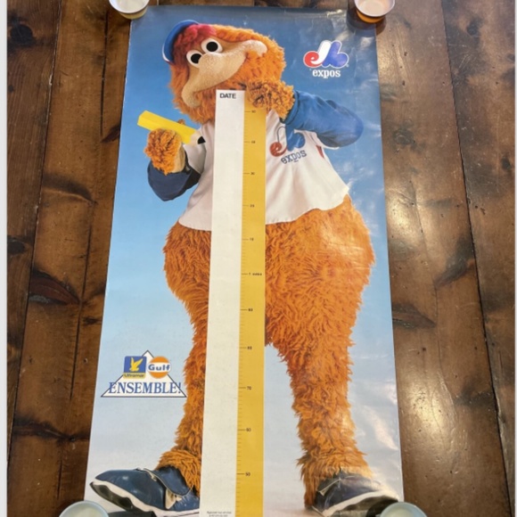 Wall Decor | Vintage 8s Montreal Expos Youppi Mascot Promo French ...